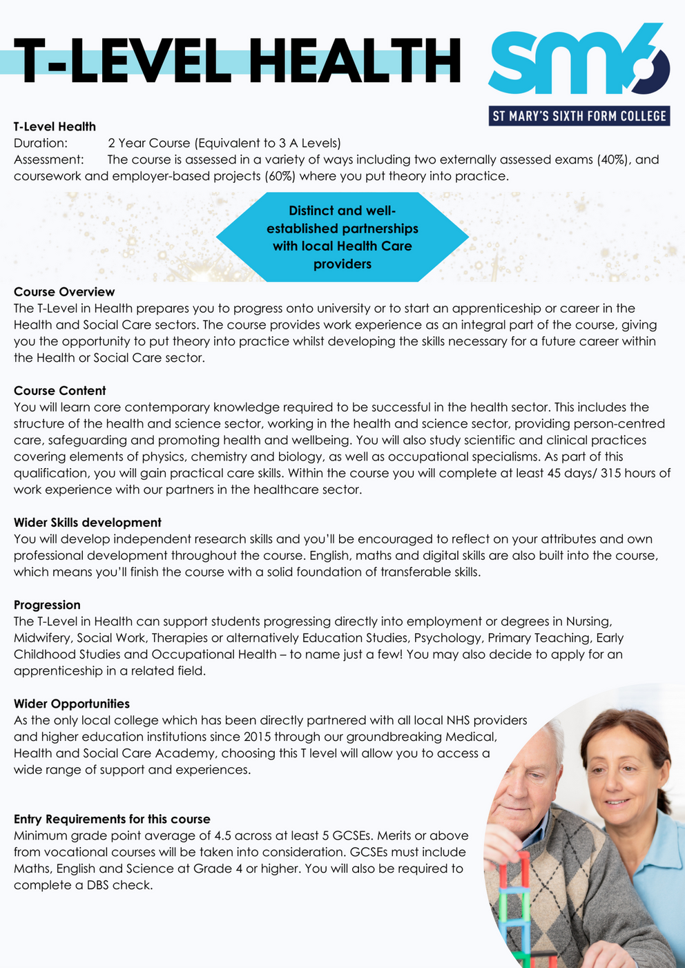 St Mary's College | HEALTH (T Level)